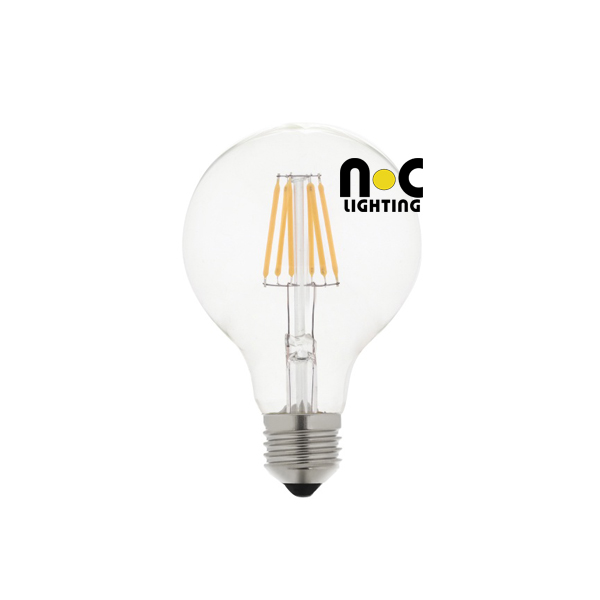 G80 global E27 LED filament bulb 4W 6W 8W clear frosted brown