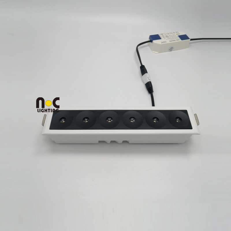 Six 6 Heads LED Linear Spotlight 6*2W LED COB Downlight Grille Linear ...
